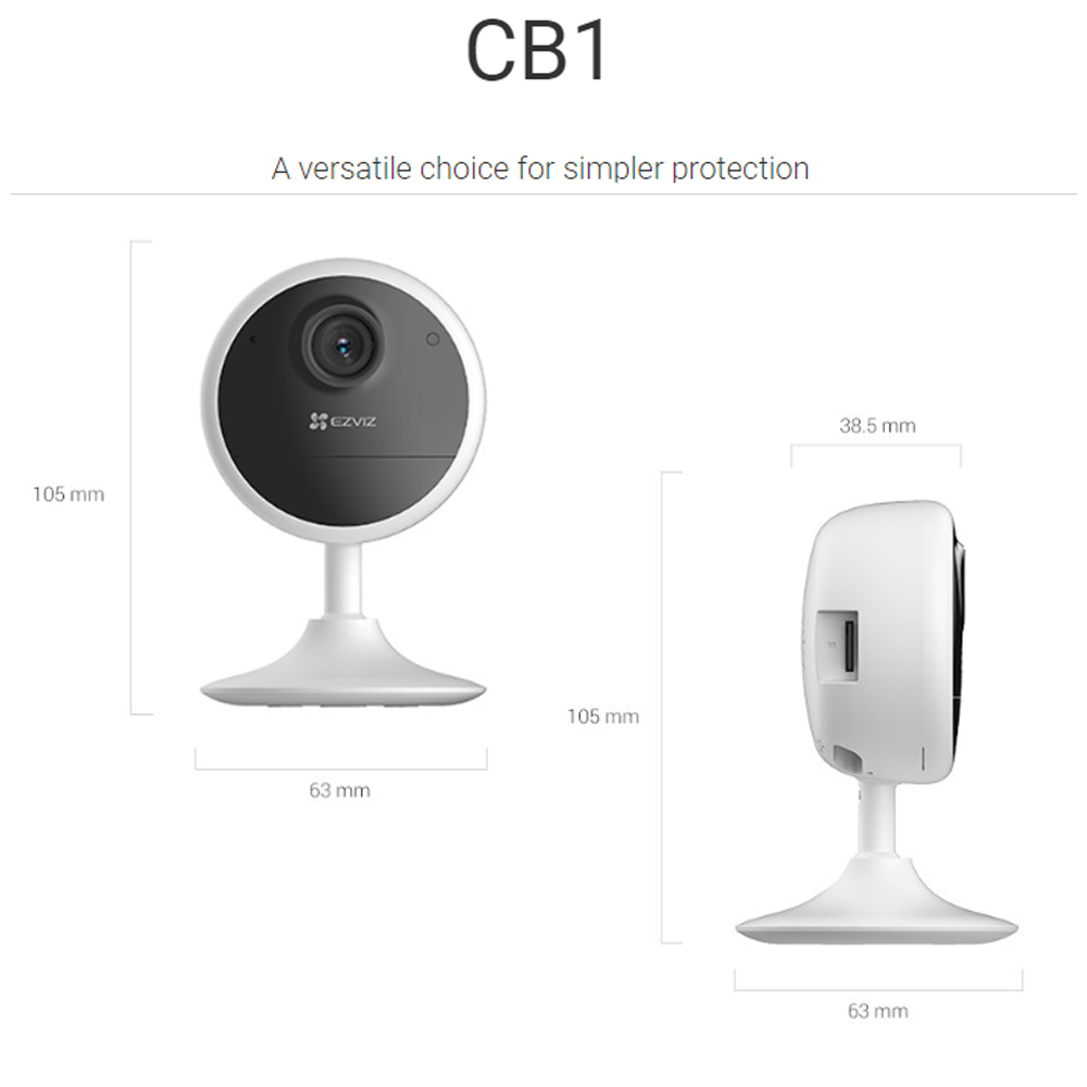 EZVIZ CB1 Full HD 1080P 2MP Wi-Fi Smart Human Motion Detection Two Way ...