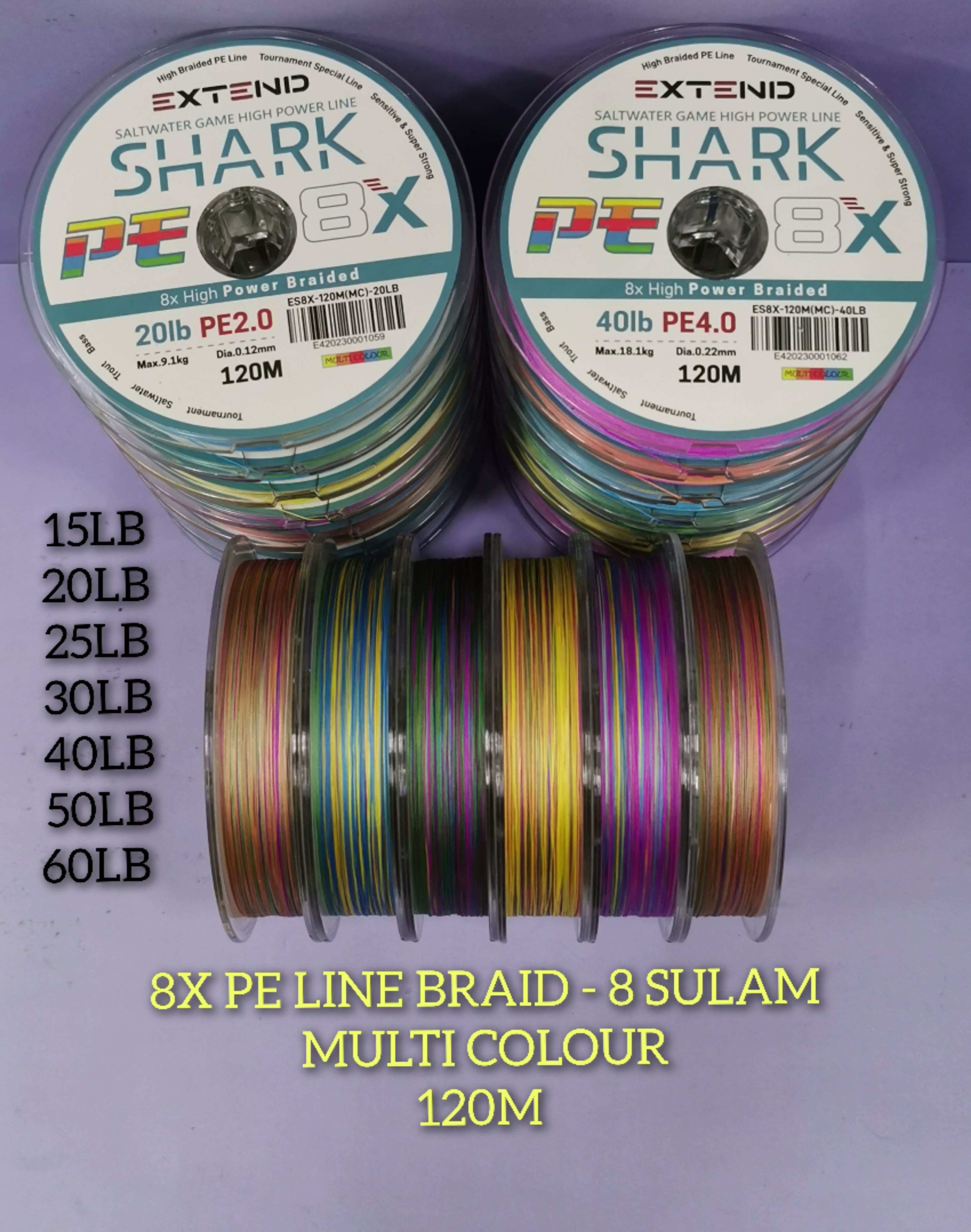 EXTEND SHARK PE LINE 4X & 8X BRAID | Shopee Malaysia
