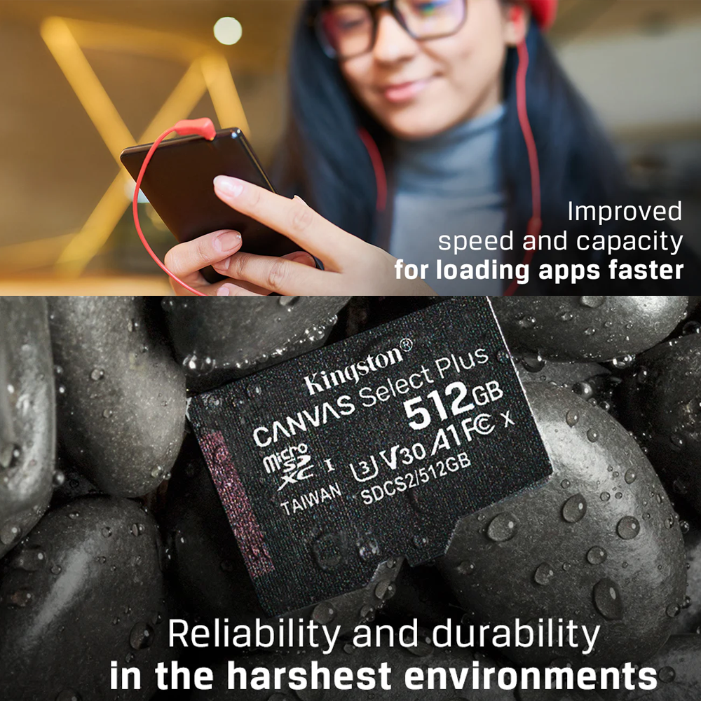 Kingston Micro SD Card Memory Card 100MB/s Canvas Select Plus Class 10 UHS-I Card SDCS2 (256GB ...