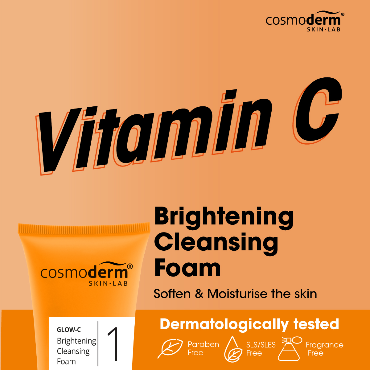 Cosmoderm Glow-C Brightening Cleansing Foam (100ml) | Shopee Malaysia