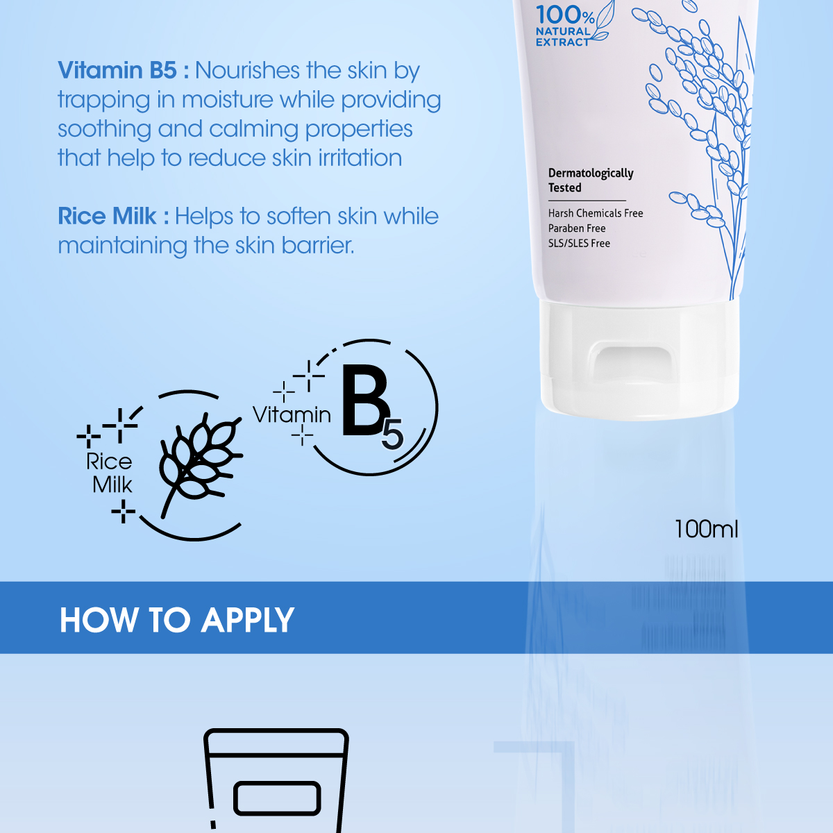 Cosmoderm Hydrate and Nourish Facial Cleanser 100ml, Rice Milk Extract ...