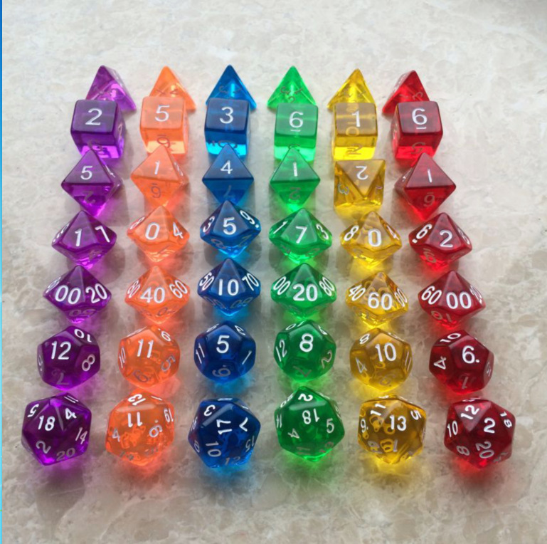 7pcs/set Game Dice Creative RPG Polyhedron D4 D6 D8 D10 D12 D20 Dice ...