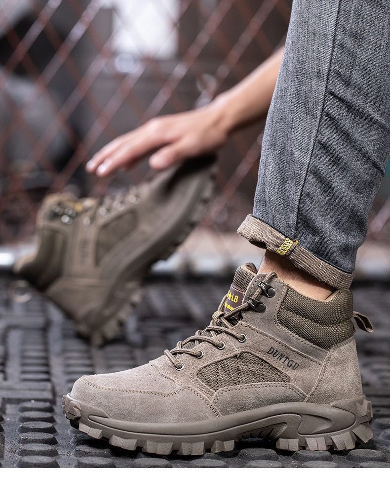 Men's Safety Boots shoes Kasut besi Oil Resistant Protector Military ...
