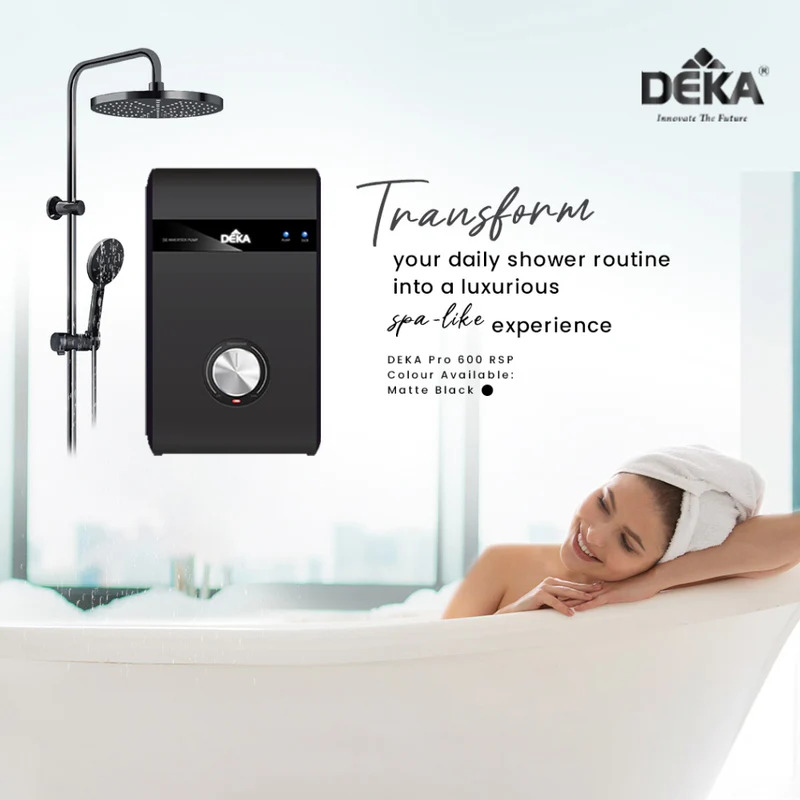 Deka Water Heater PRO600RSP Rain Shower DC Pump / RUBINE Water Heater ...