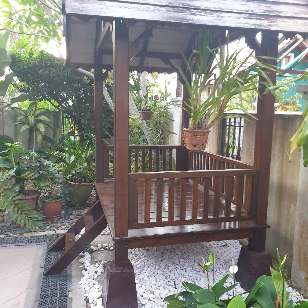 Gazebo 5x6 Gable Roof Cengal Wood Pondok Kayu Handmade Outdoor Garden ...