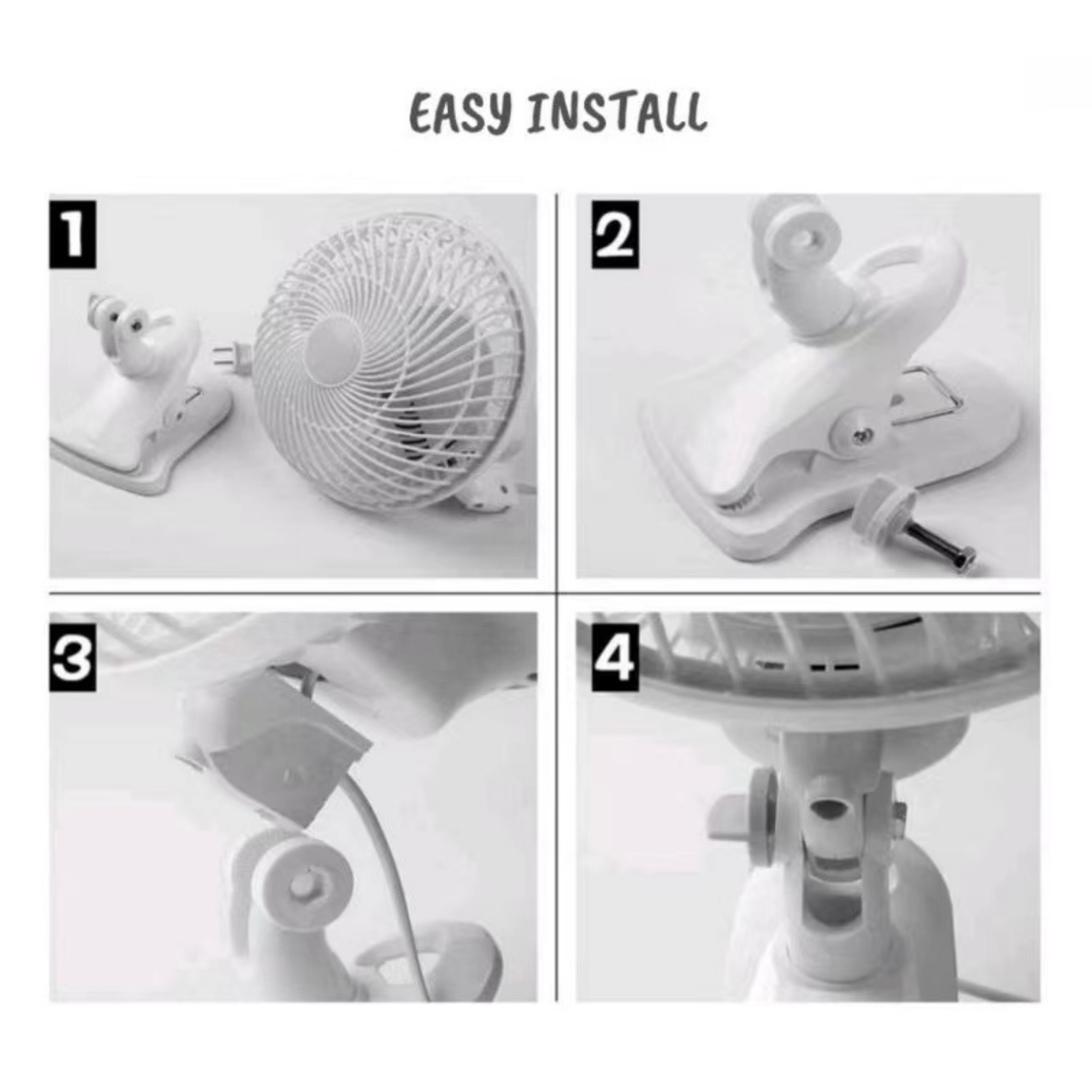 180mm 20w Strong Wind PORTABLE ADJUSTABLE TABLE CLIP FAN & 3 FAN BLADES ...