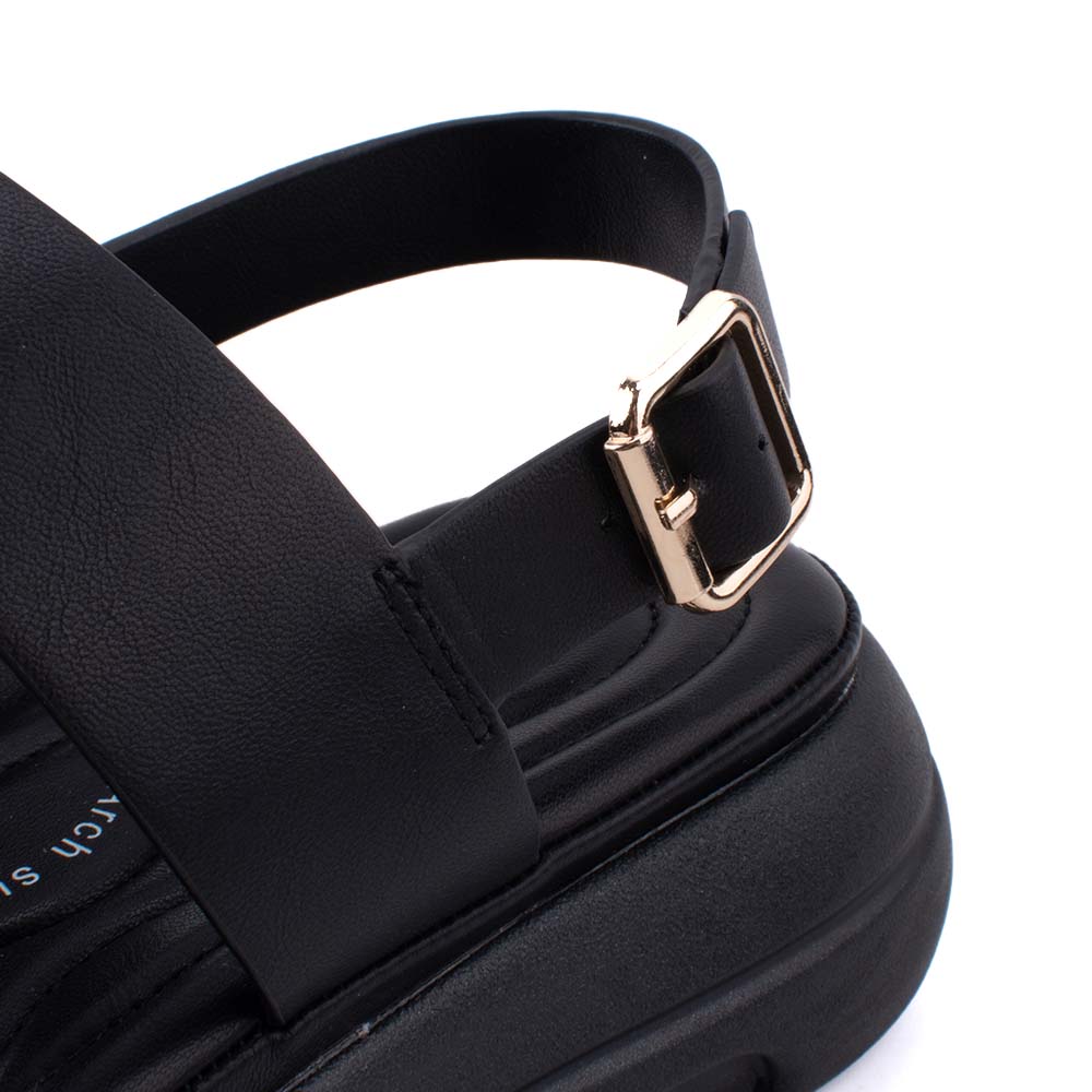 LARRIE Sandal Perempuan BLACK Buckle Strap Selipar - L82307-CV01SV-1 ...