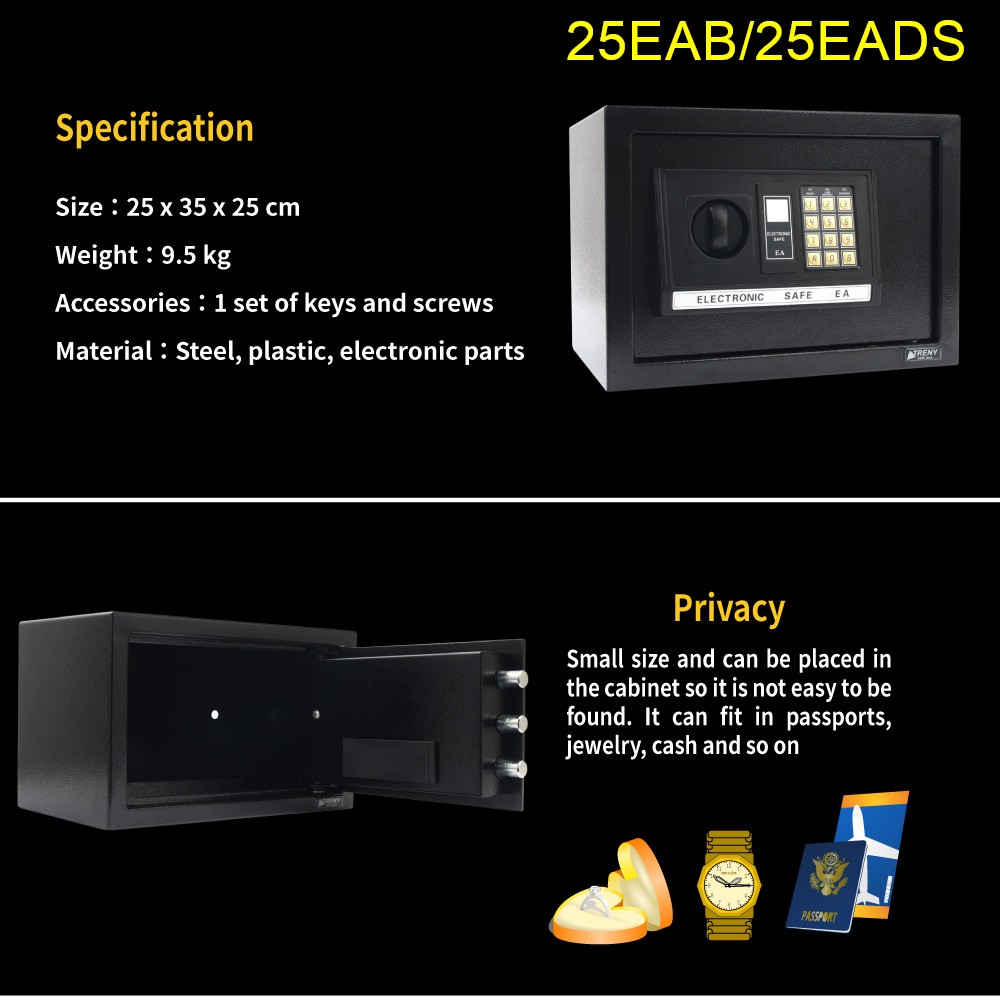 TRENY safe box Three Steel Postal Slot Deposit Safety box/Key safety ...