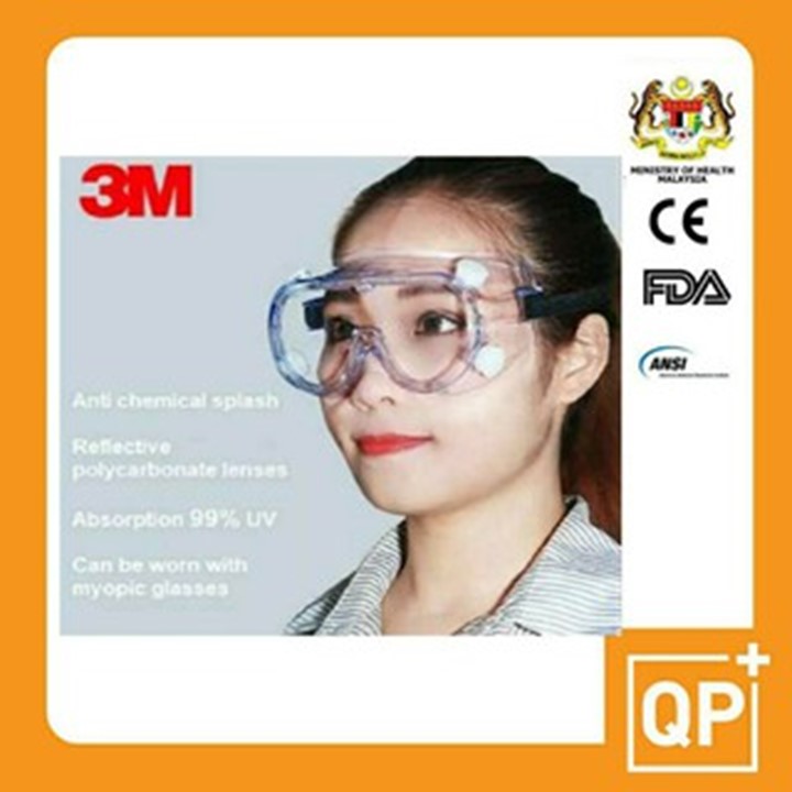 3M SAFETY GOGGLES ANTI FOG 1621AF MEDICAL SAFETY GOGGLE PROTECTION ...