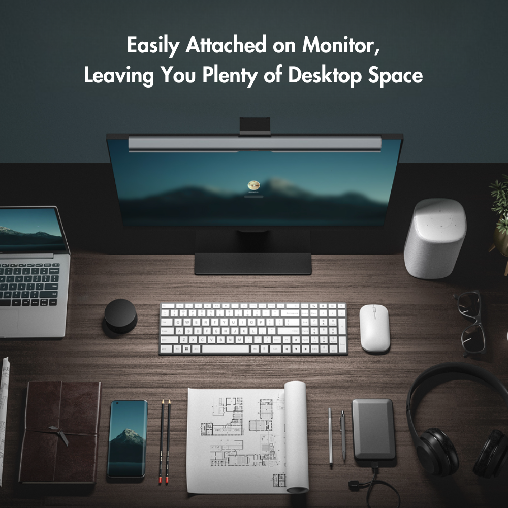 Zehco 3 In 1 Monitor Light Bar Computer Webcam Microphone Adjustable ...