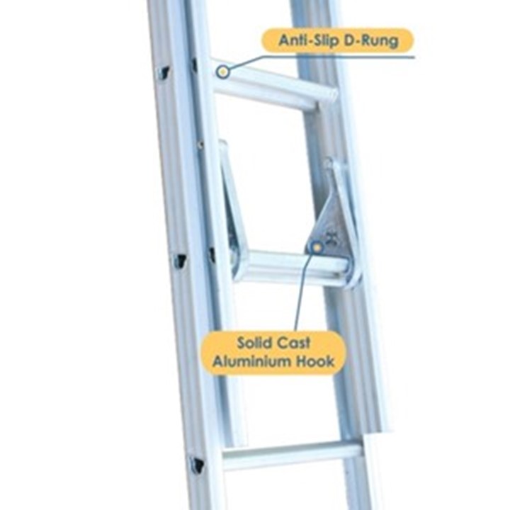 STRONGMAN ALUMINUM SINGLE/DOUBLE POLE LADDER HOME CONSTRUCTION USE ...
