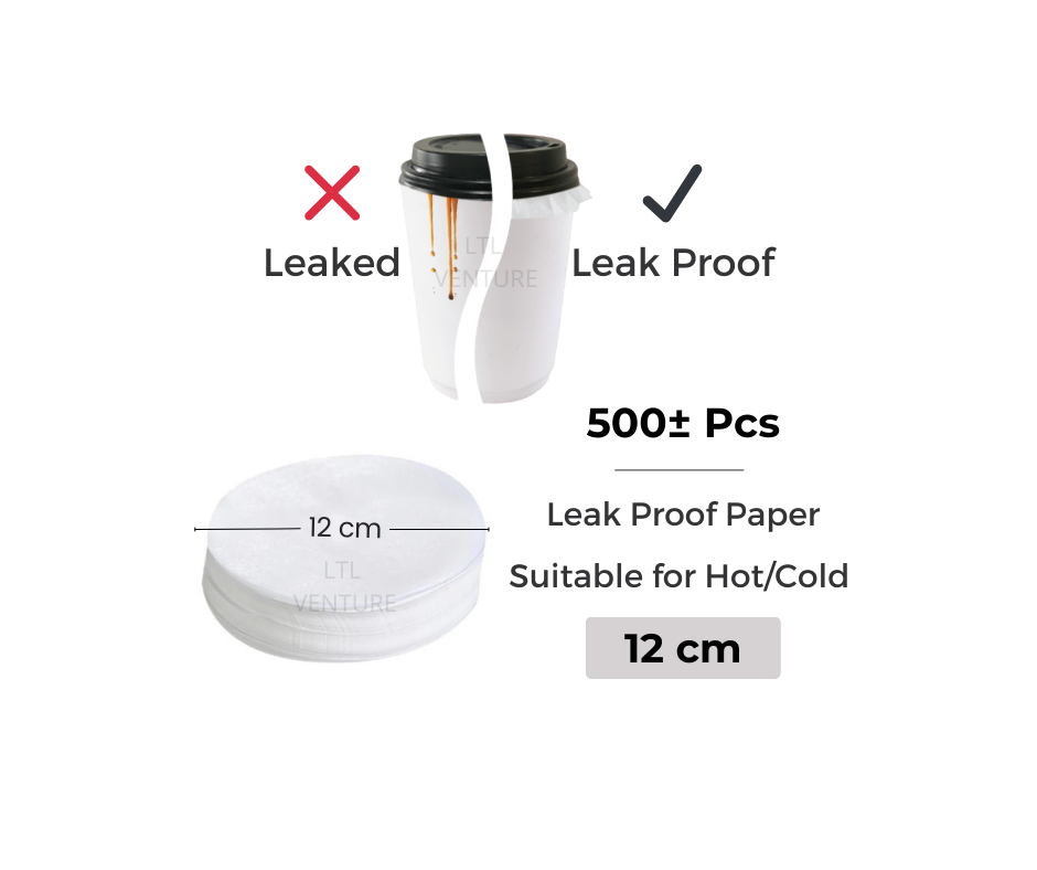 (500PCS) 12cm Leak Proof Paper/Cup Cover Paper Pad/Seal Film/Spill ...