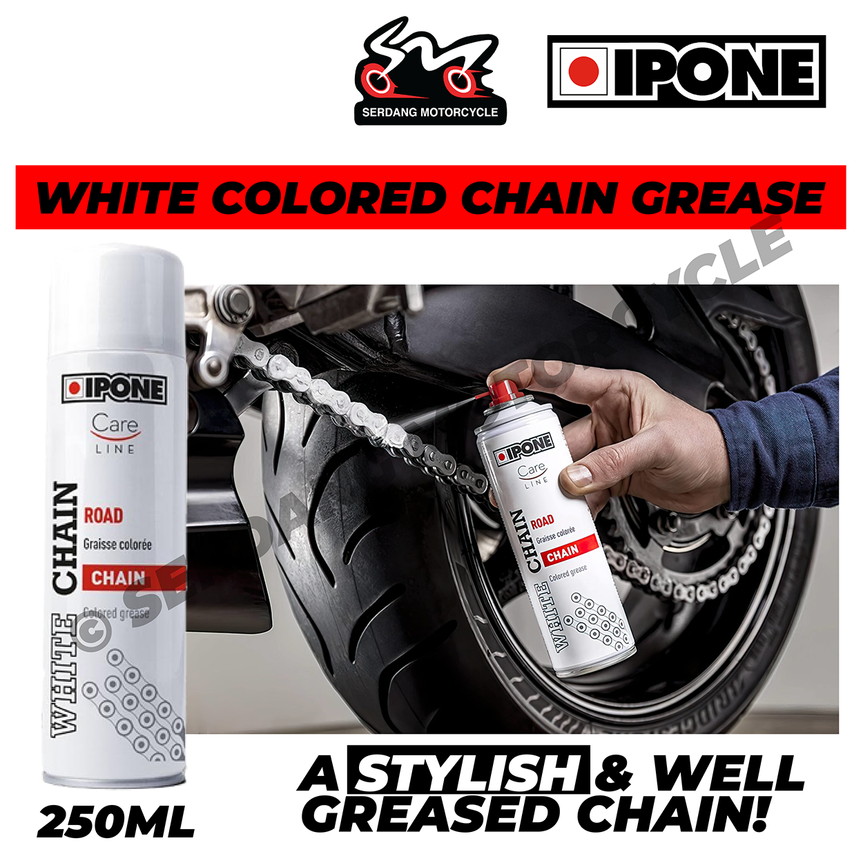 IPONE X-TREM Chain Lube BLUE WHITE RED Colored Grease Lube Chain ...