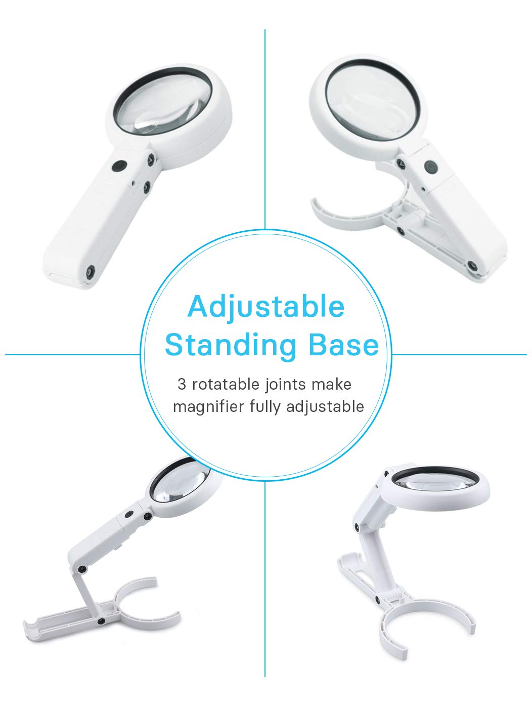 💥READY STOCK💥8LED Dual-circuit Desktop Hand-held Folding Magnifier ...