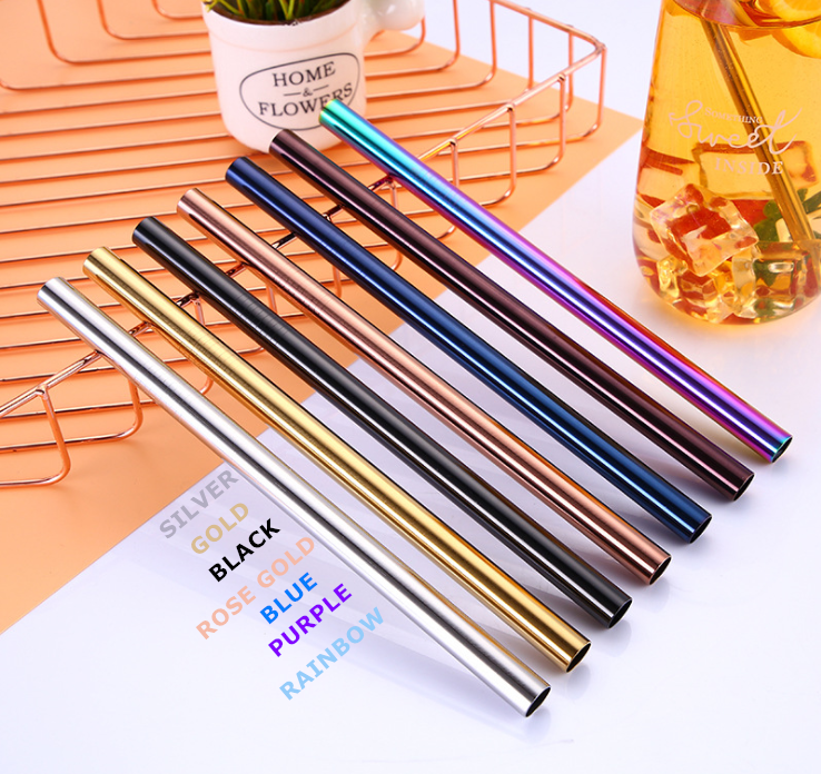 5 Pcs Straw Set 304 Stainless Steel Straws Drinking Straws Straight ...