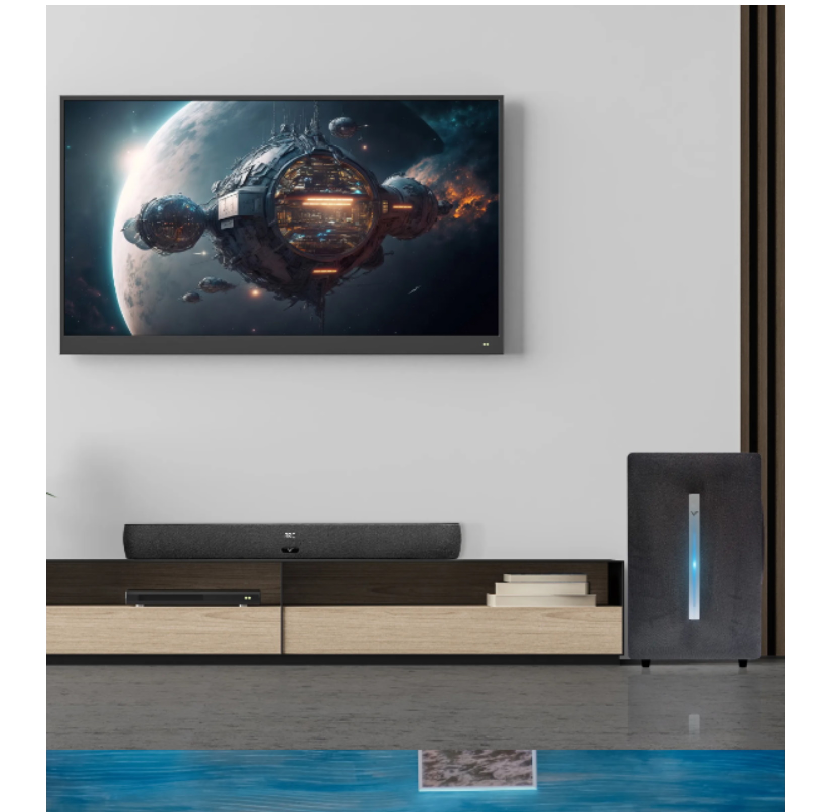Vinnfier VF Hyperbar 900 BTRW 450W Home TV Soundbar 10" Wireless ...