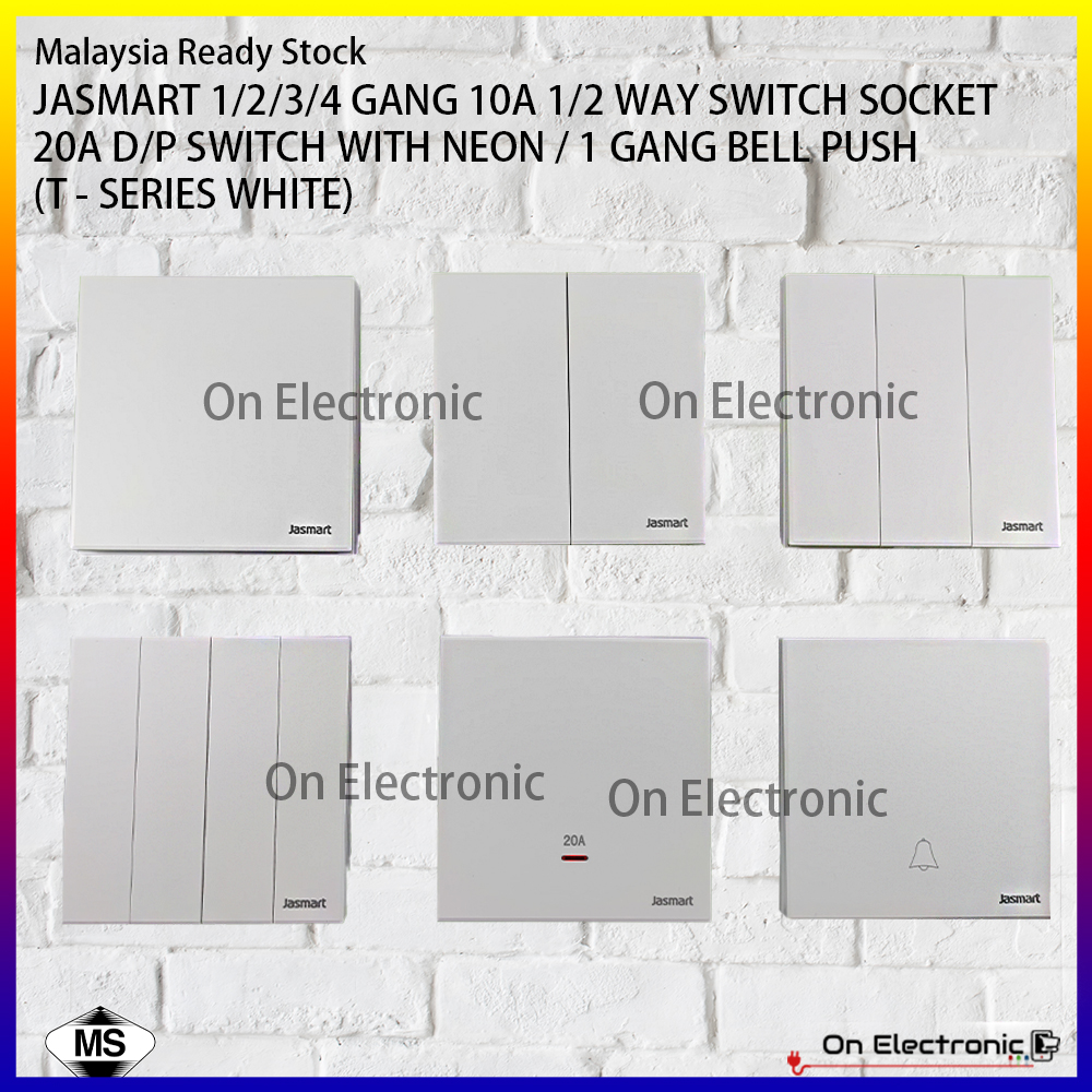 JASMART 1/2/3/4 GANG 10A 1/2 WAY SWITCH SOCKET 13A/16A SINGLE/DOUBLE ...