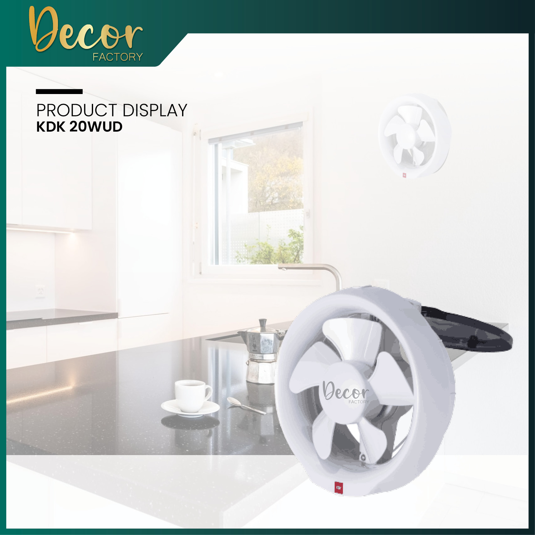 KDK 15WUD 6‘’ 15cm / KDK 20WUD 8'' 20cm Glass Mount Propeller ...