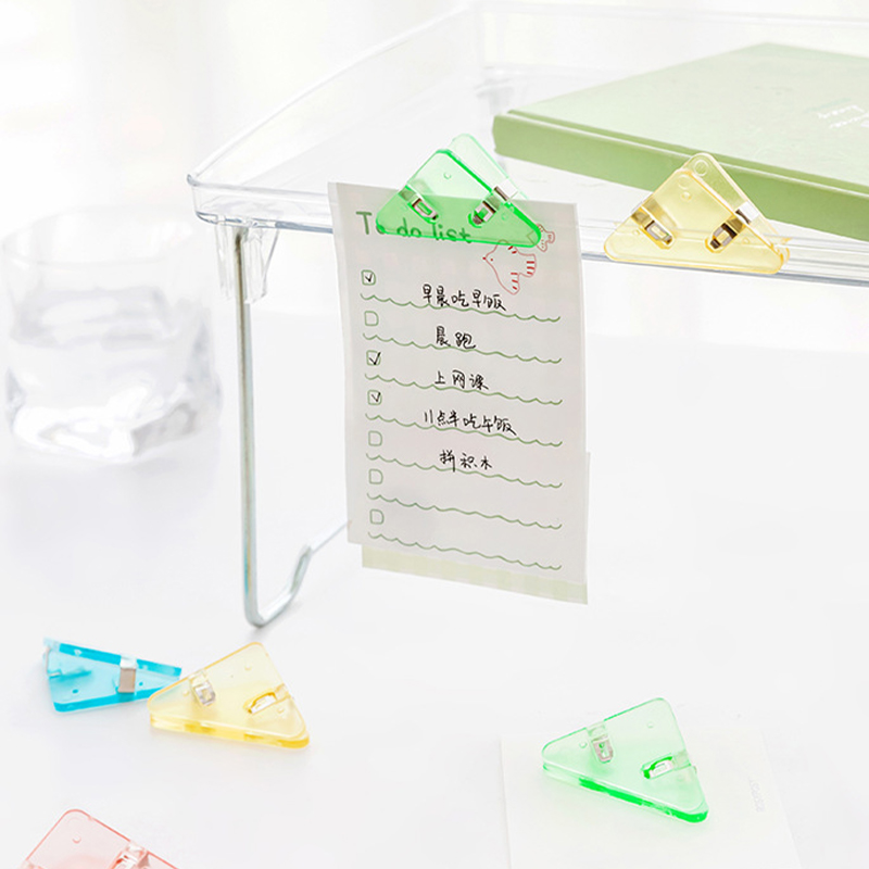 Colorful Triangle Paper Clips Side Corner Clamp Clipper Pages File ...