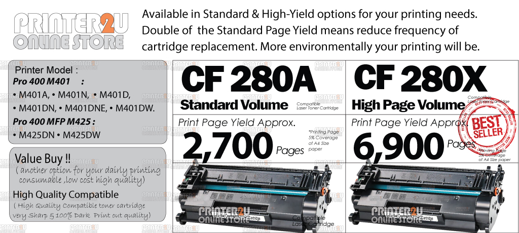 CF280X Compatible to H* 80X CF280A H* Laserjet Pro 400 M401 M401d ...