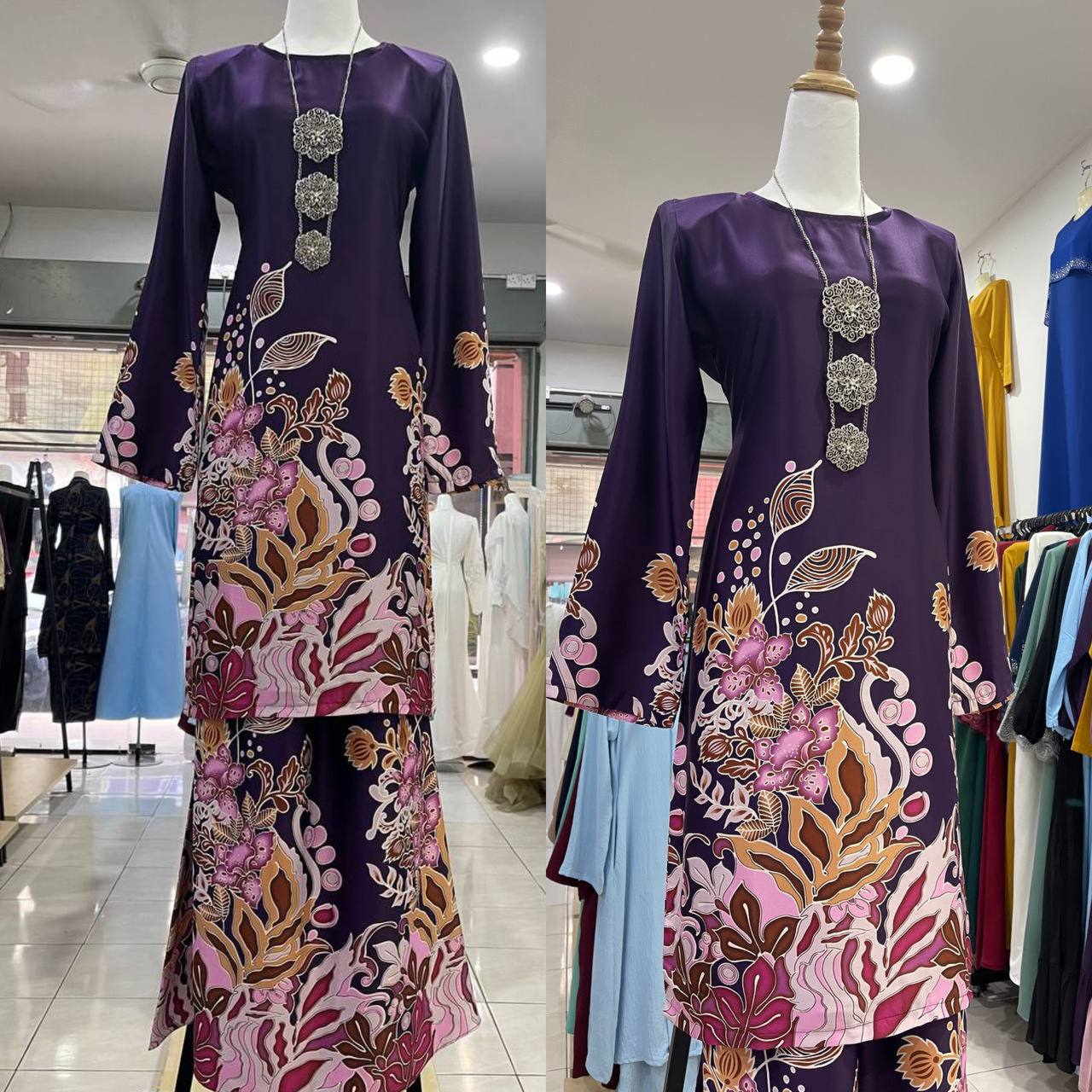 KURUNG BATIK DAHLIA BATIK MALAYSIA KURUNG MODEN CORAK BATIK | Shopee Malaysia