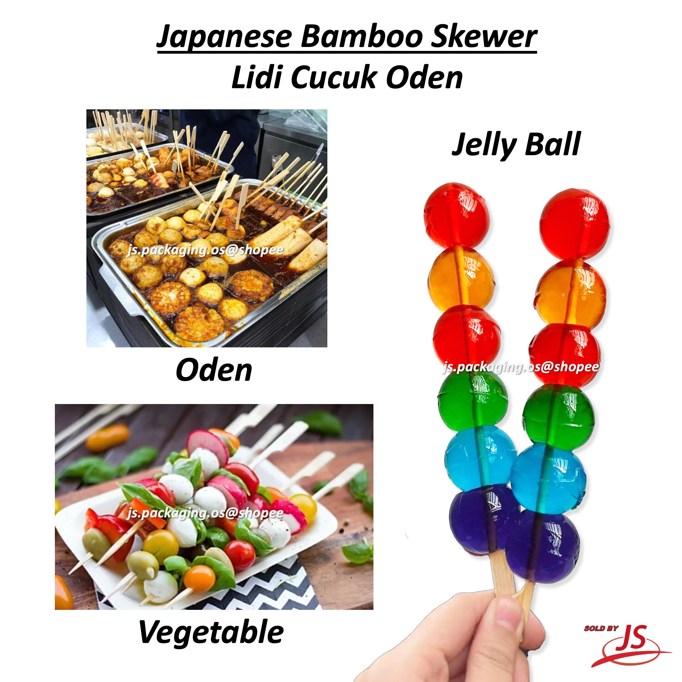 15cm/18cm/20cm/25cm Lidi Cucuk Oden Fruit Bamboo Stick Skewer Sausage ...