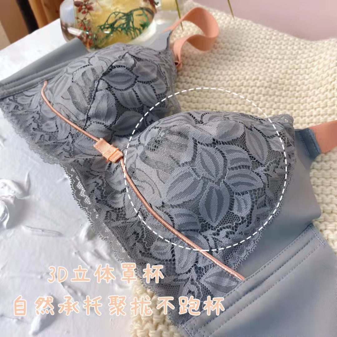 Women Thai Lace Bra Plus Size Large Cup (Cup 36-46) Wireless Thin ...
