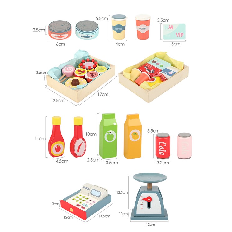 BabyBoss Wooden Fruit Snacks Food Cart Supermarket Push Cart Toy ...