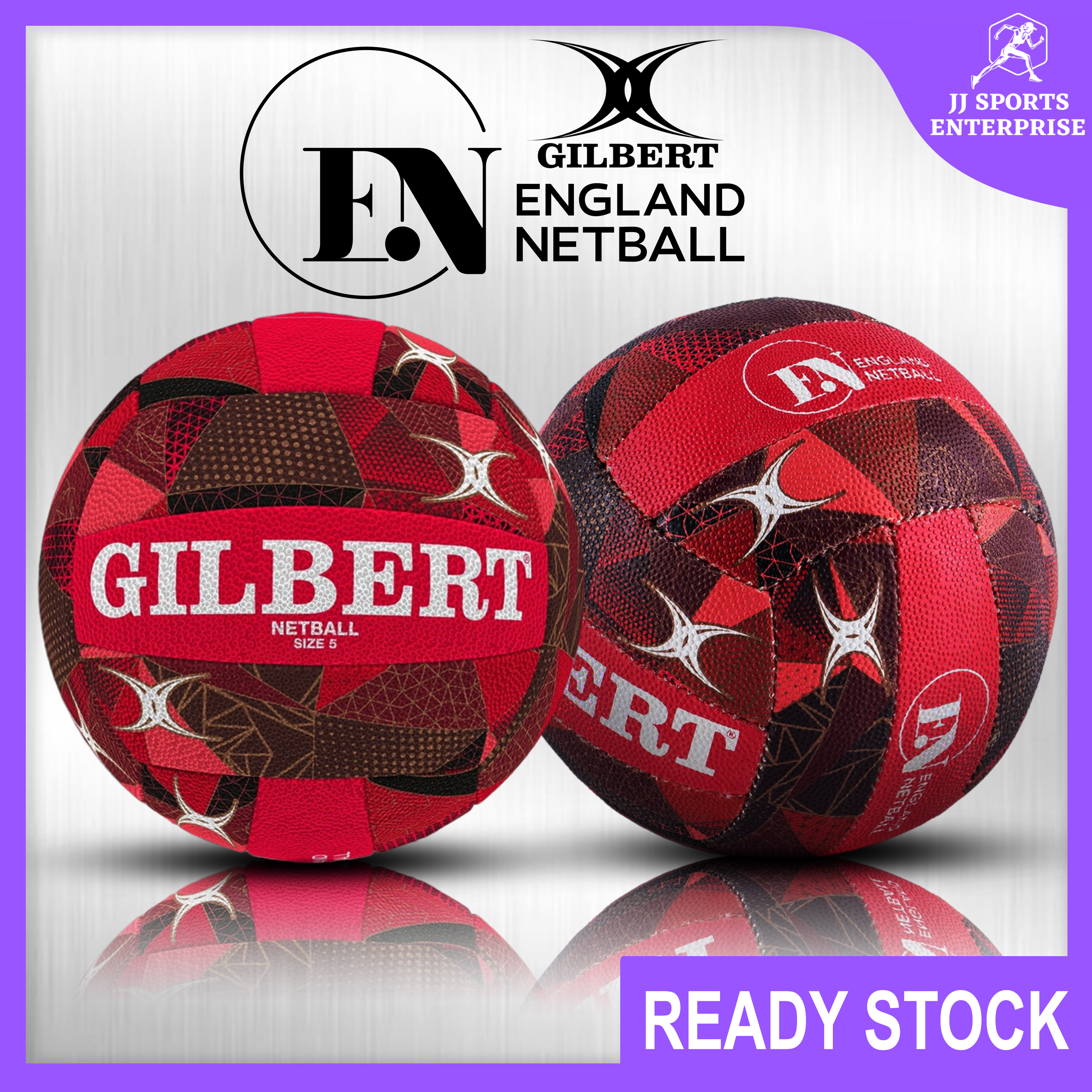 Gilbert Supporter Netball England (Size 5) Gilbert Netball Ball Bola ...