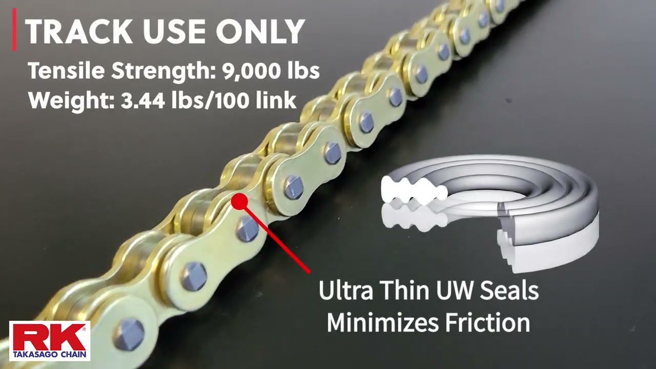 RK Gold Chain 520 UW-Ring UWRing WRing URing MXU Motocross Off Road ...