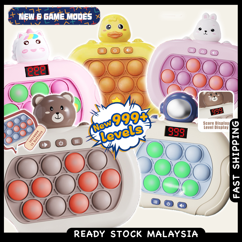 999 Level Quick Push Game Console Pop It Whack-A-Mole Electronic Toy ...