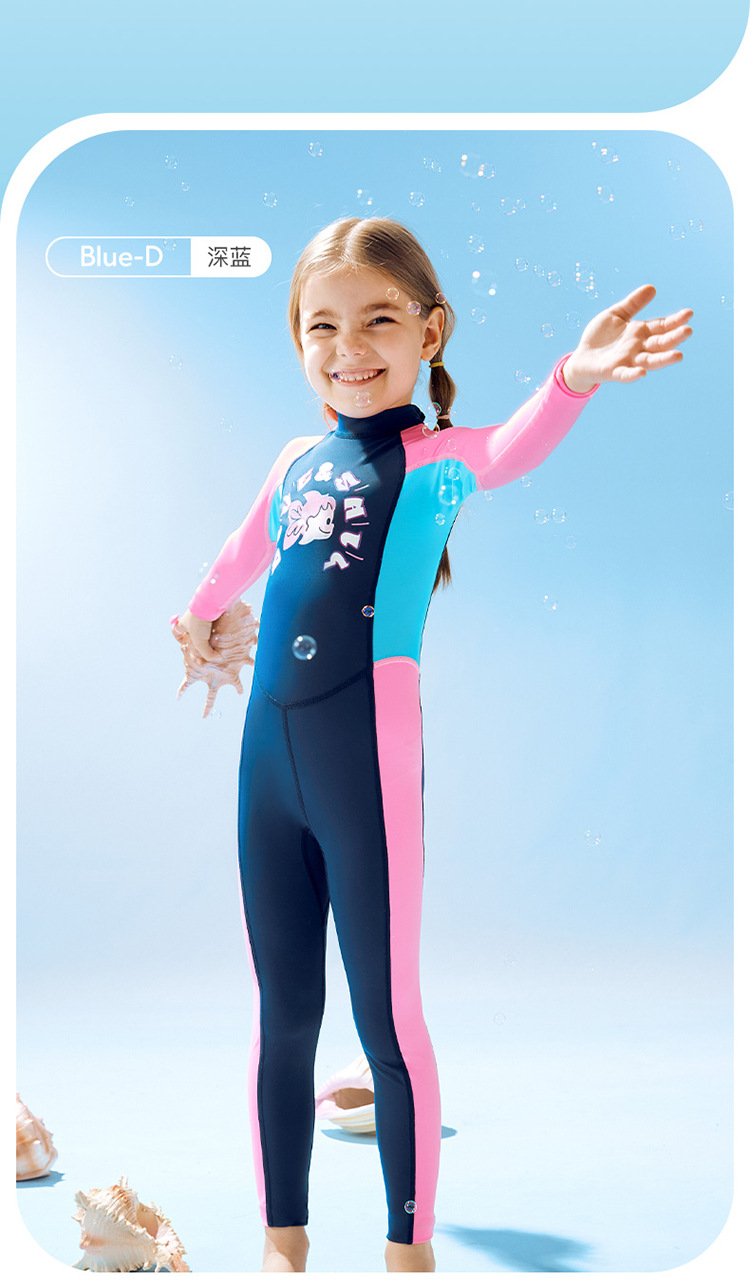 Dive & Sail Kids One-Piece Long Sleeve Kids Girl Swimming Suit Rash ...