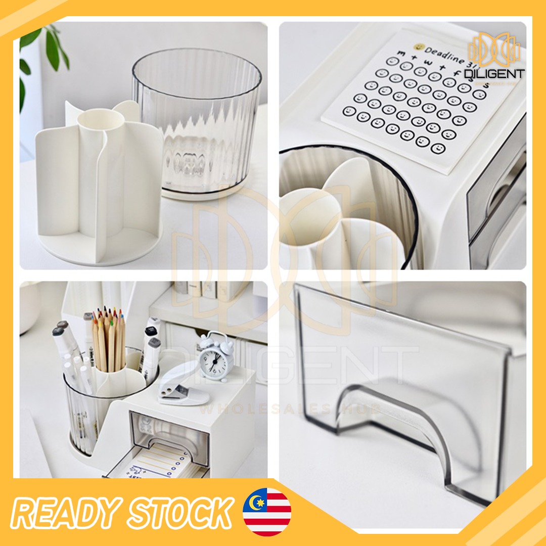 【D320 READY STOCK】Creative 360-Degree Rotating Holder Storage Box ...