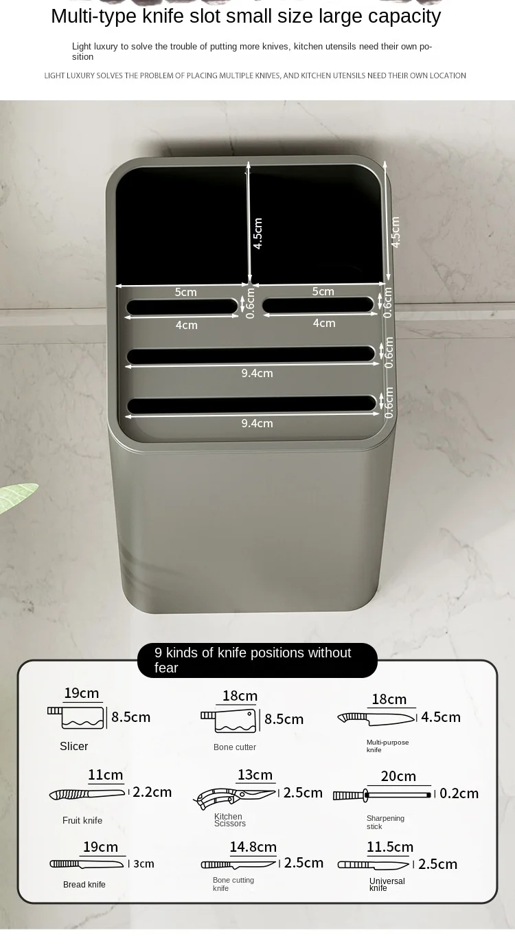 Kitchen Knife Stand Holder Multi-functional Inserted Storage Knife ...