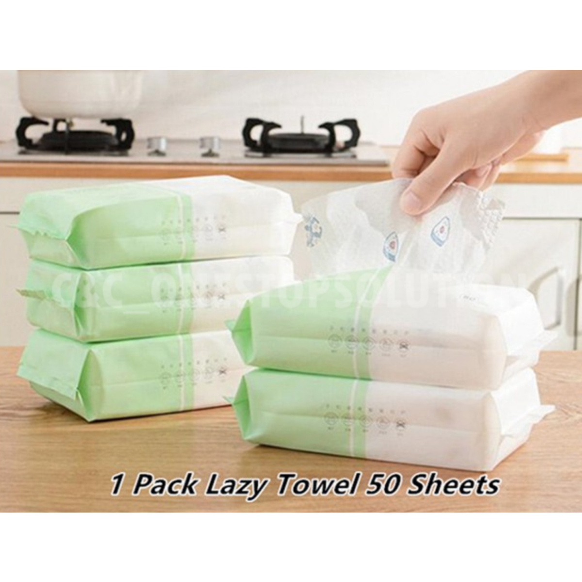 50 Sheets/Pack Lazy Rag Wet / Dry Cleaning Towel Disposable Kitchen ...