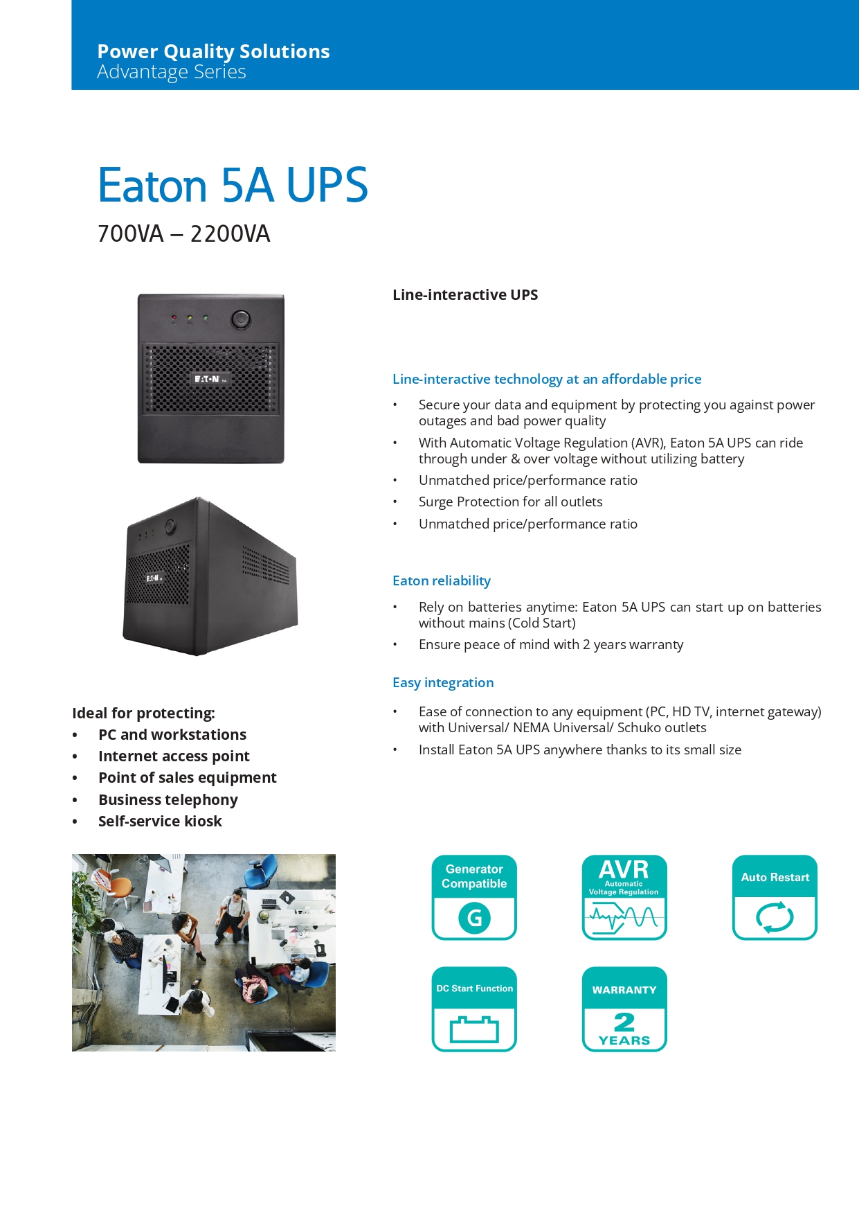 EATON 5A UPS EA-P-5A700I-UNI / EA-P-5A900I-UNI / EA-P-5A1200I-UNI / EA-P-5A1500I-UNI / EA-P ...