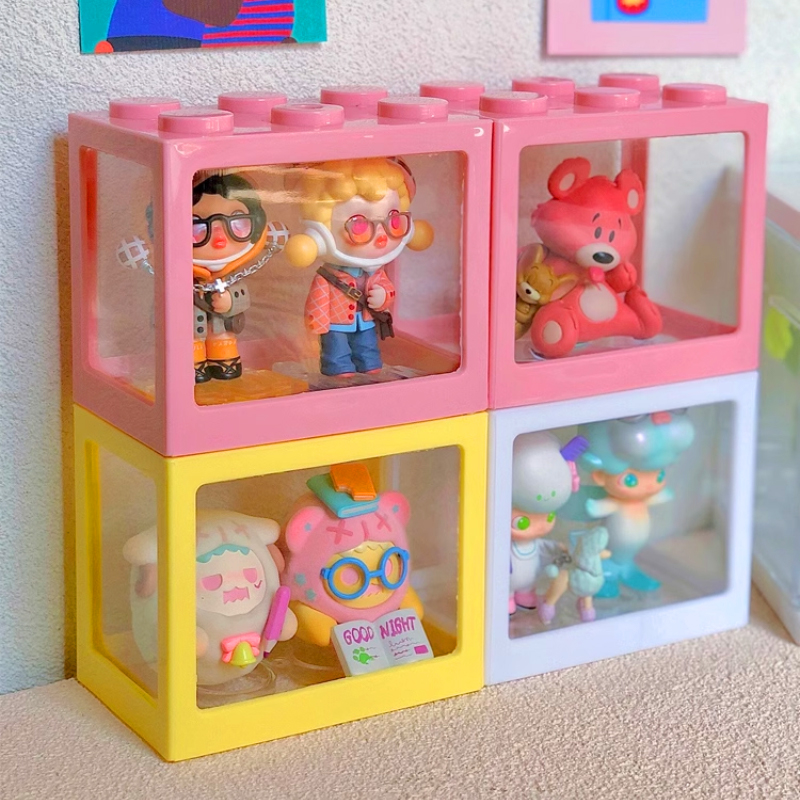 𝗗𝗨𝗦𝗧𝗣𝗥𝗢𝗢𝗙 》 Mini Transparent Acrylic Display Box LED Lighting Model ...
