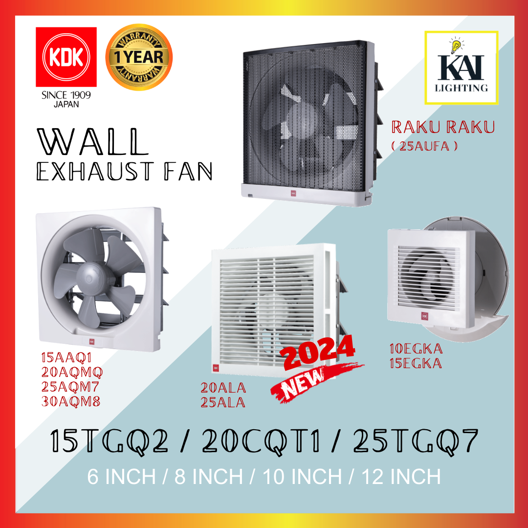KDK Wall Mounted Exhaust Ventilating Fan KDK 15AAQ1/ KDK 20AQM8/ KDK 25AQM7/ KDK 30AQM / 20ALA ...