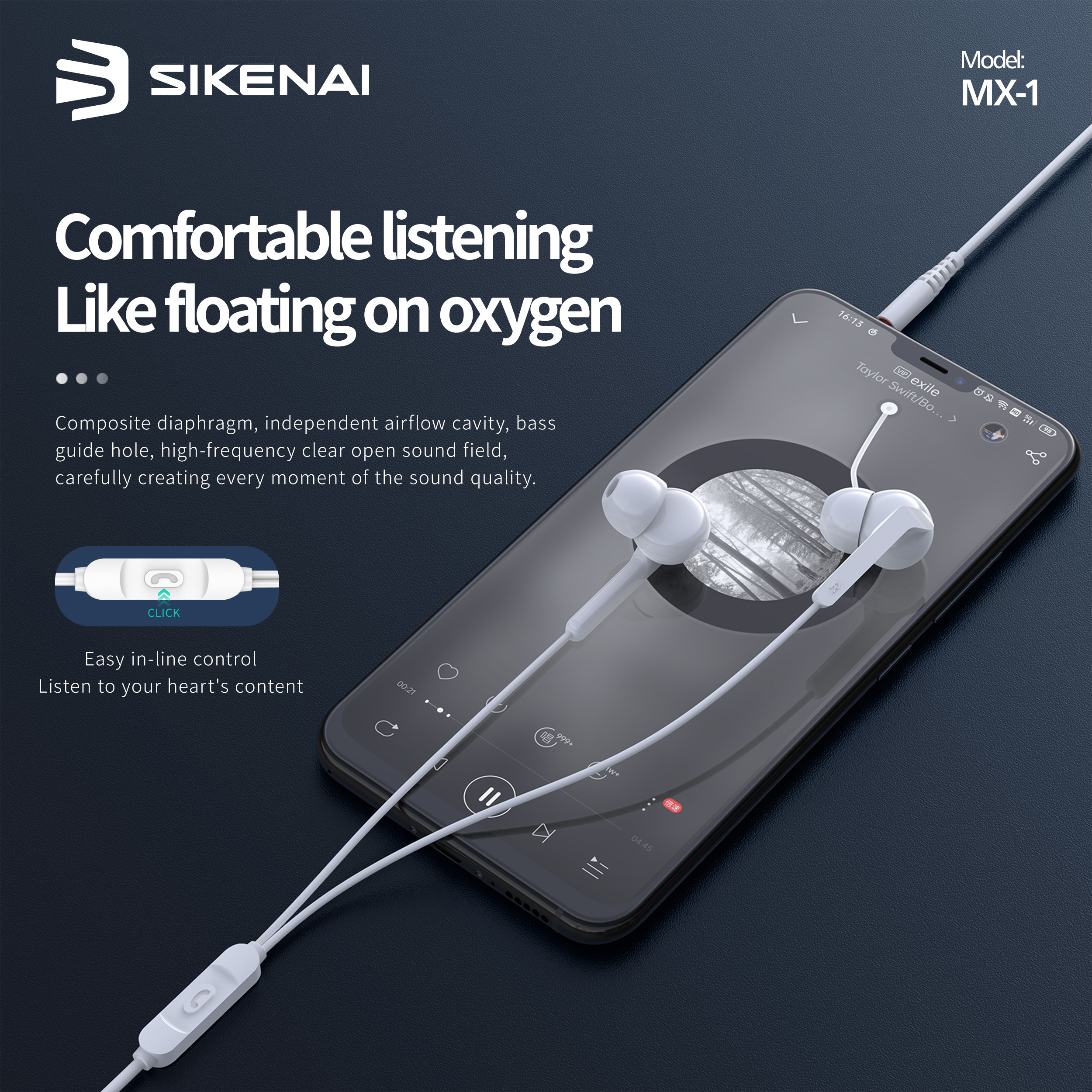 SIKENAI MX1 Powerful Sound Resolution Smart Noise Reduction Lightweight ...