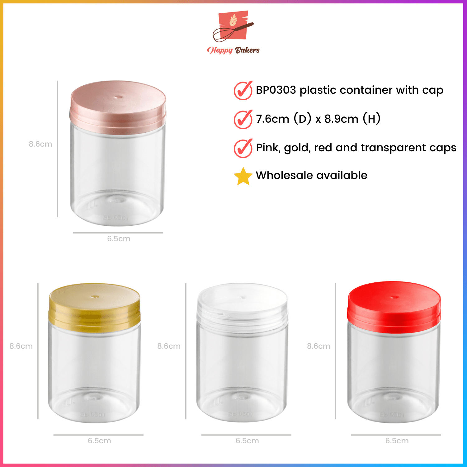 Balang Plastic Container | 200ml 300ml 400ml 600ml 700ml 900ml | Pink ...
