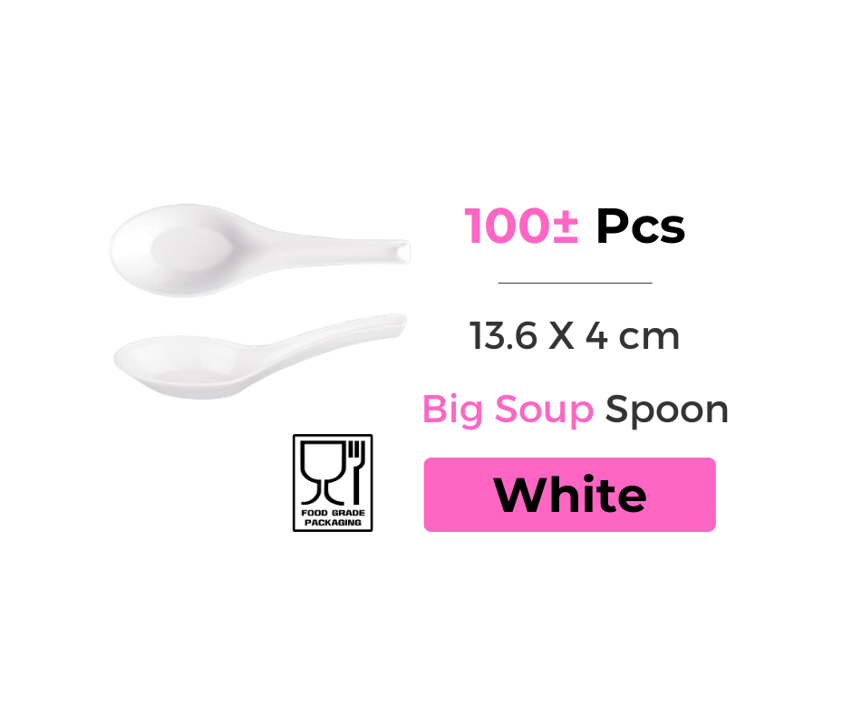 Shanghai Spoon/Big Soup Spoon (100±Pcs) White Spoon/Nasi lemak Spoon ...