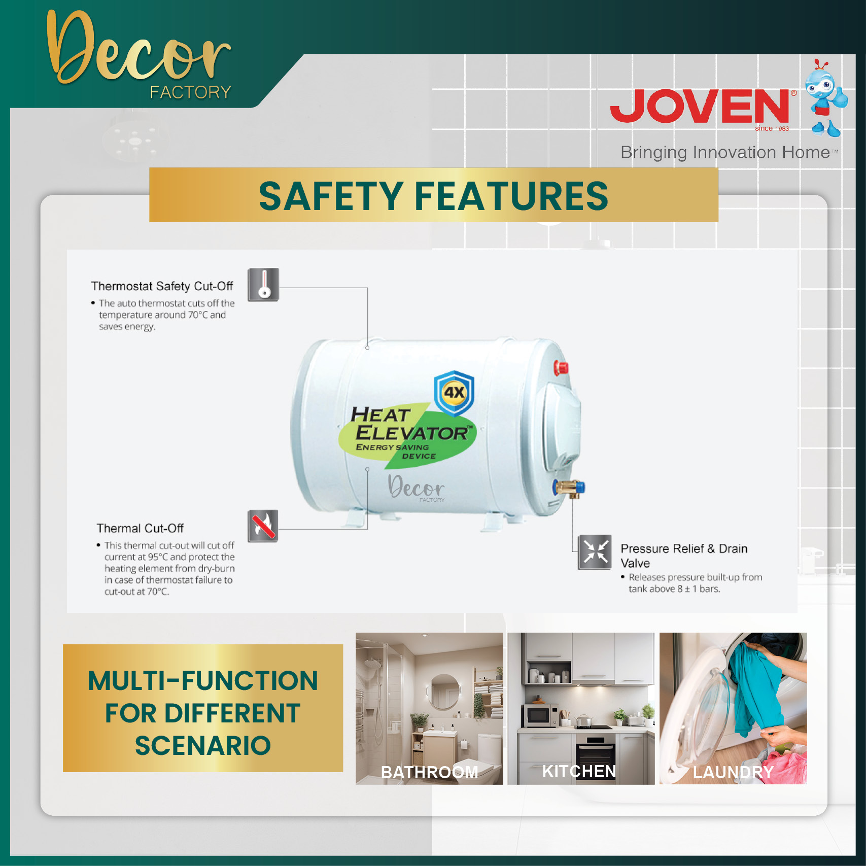 JOVEN Storage Water Heater Tank JH JSH Series JH15 JSH25 JSH35 JSH50 ...