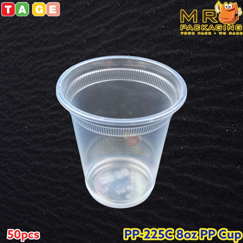 TAGE PP-225C 8oz PP Cup [ 50pcs± ] 8 oz Disposable Plastic Drinking Cup ...