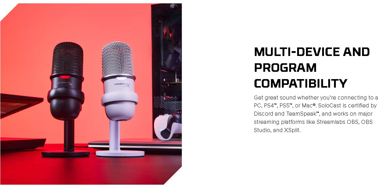 HyperX Solocast USB Microphone with Flexible, Adjustable stand, Tap to ...