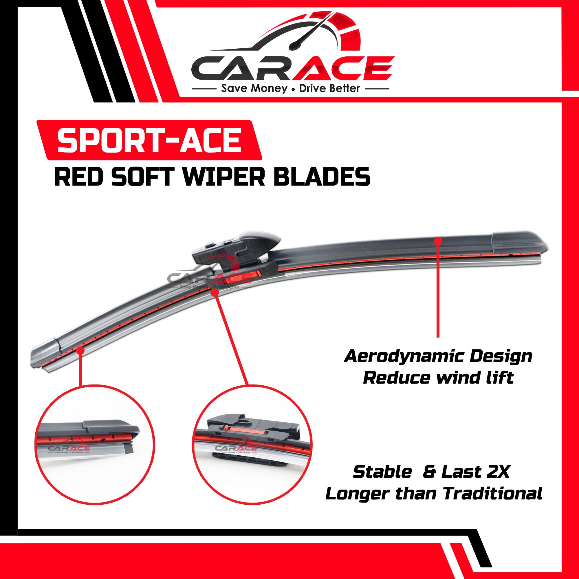PROTON IRIZ New 2014-Present CARACE Premium Soft Wiper Blade 24"+16 ...