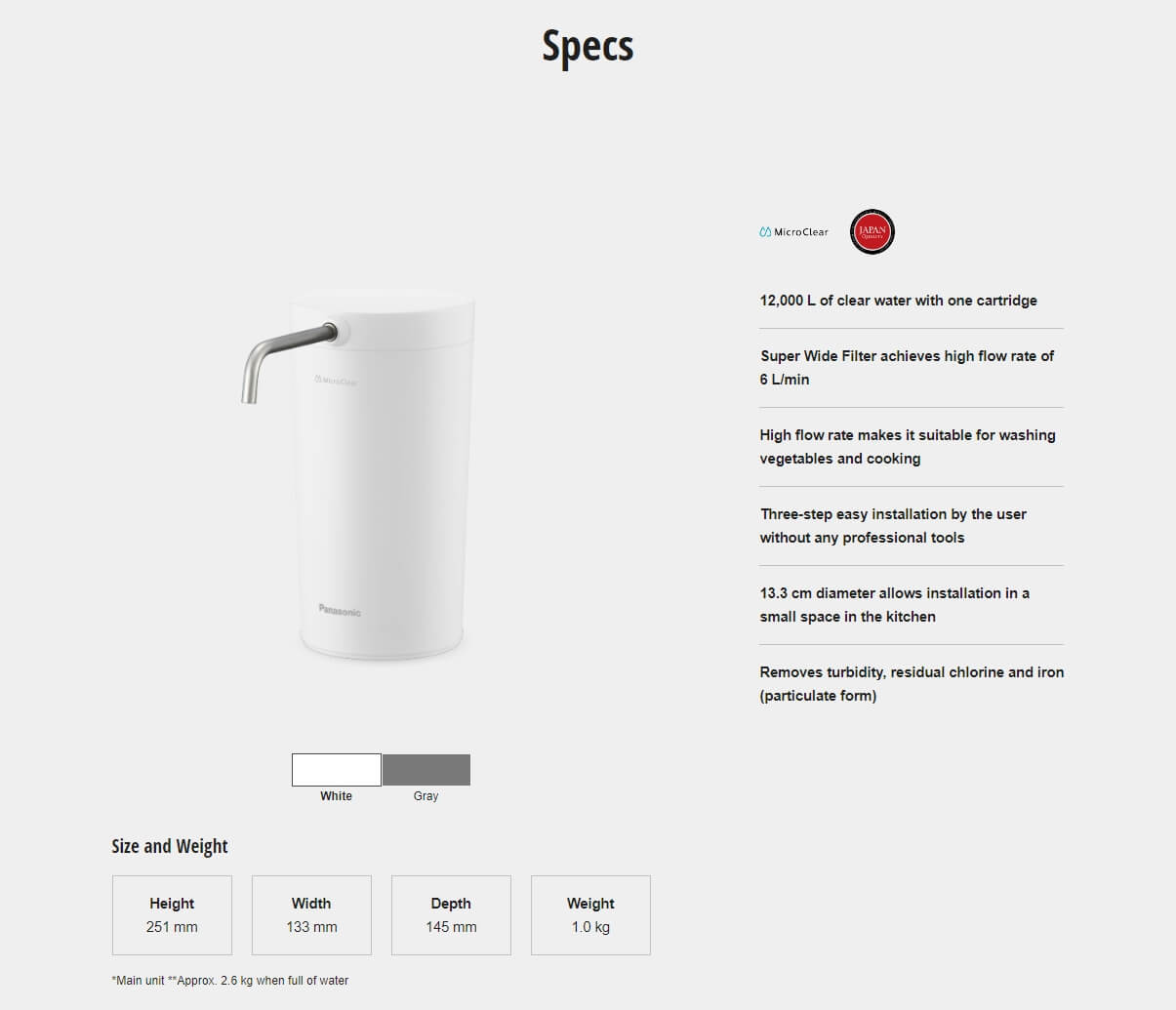 Panasonic TK-CS200-WMA Countertop Water Purifier White | Shopee Malaysia