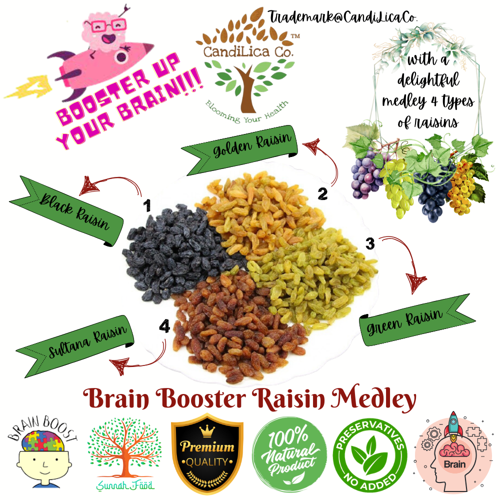 CandiLica Co. Brain Booster Raisin Medley – Premium Imported Mixed 4 ...