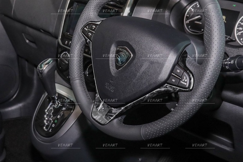 Vemart proton preve carbon fiber steering wheel frame cover garnish ...