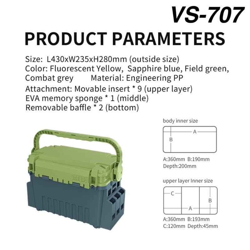 MEBAO MINGDIO Multi Function Fishing Tackle Box VS705 VS707 MB709 MB500 MB700 MB900 Tool MD7077 ...