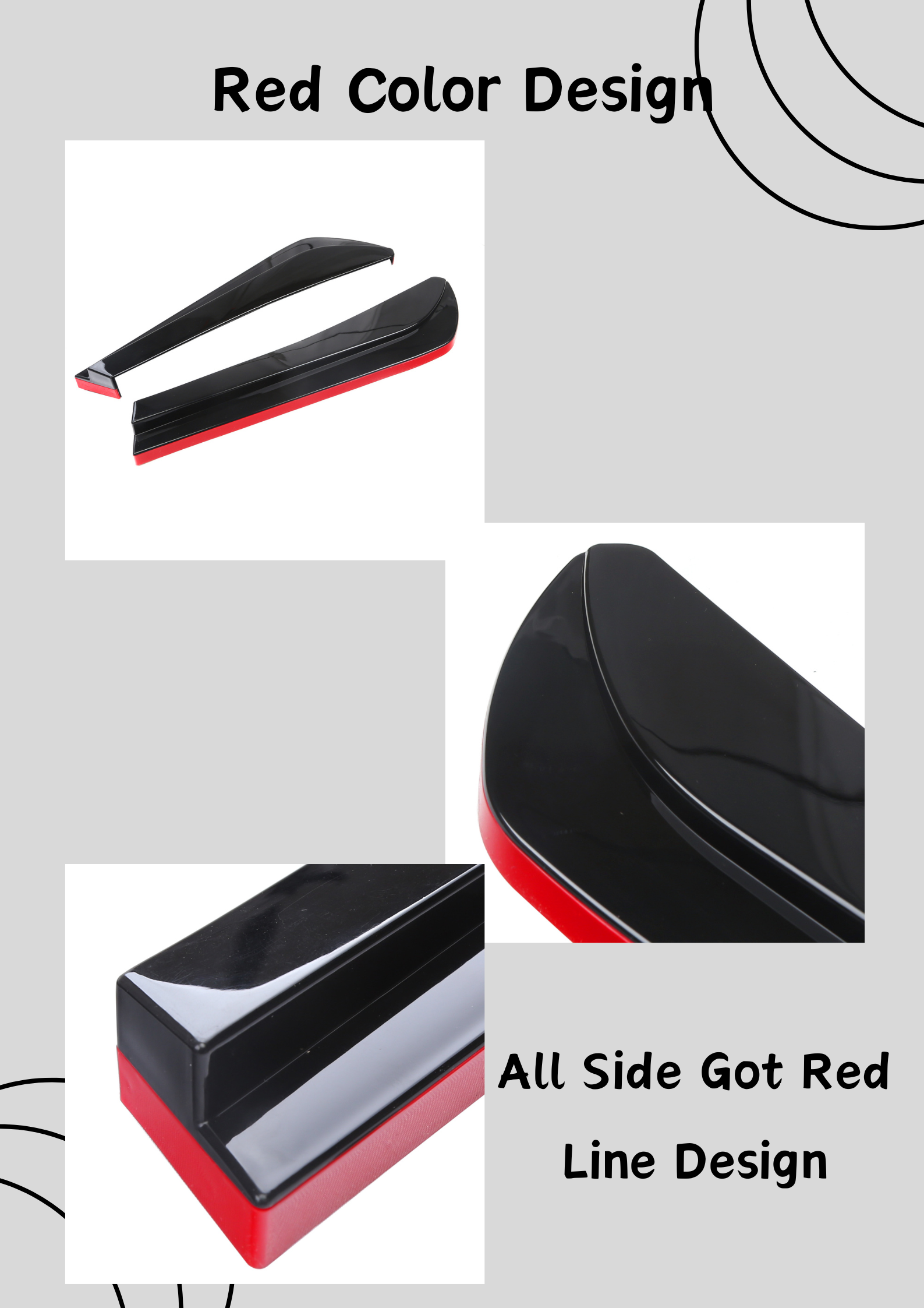 Car Universal Rear Bumper Lip Diffuser Winglet Wings Anti-crash ...